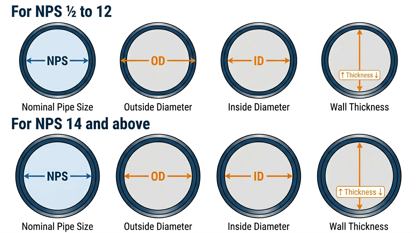 SS Pipe Size Chart: NPS, Schedule, OD & Wall Thickness Explained